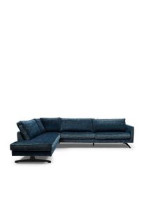 Rivièra Maison Rivièra Maison - The Camille Corner Sofa Left, velvet, petrol - Kleur: Blau