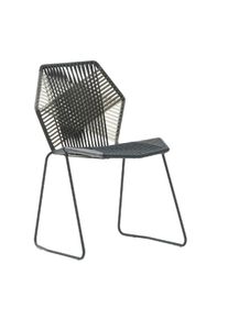Moroso - Tropicalia Stuhl - quartz schwarz/Sitzfläche Polymer Kunststoffgarn/Gestell Edelstahl/BxHxT 54x81x56cm