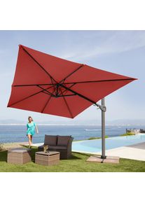 Gartengut garten gut Sonnenschirm »Big Roma«, LxB: 400x300 cm, mit Schirmständer ohne Platten, neigbar, rot