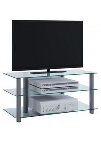 TV-Möbel Netasa (BHT 95x46x40 cm) Vcm silber/klarglas