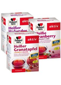 Doppelherz heisses 3er Set Holunder + Cranberry Granatapfel 3x10 St Beutel