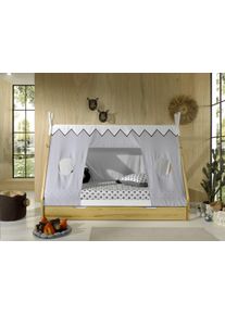 Vipack Kinderbett »Tipi«, mit Rolllattenrost und Zeltdach, wahlweise mit Schublade, beige