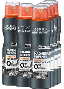 L'Oréal L'ORÉAL PARIS MEN EXPERT Deo-Spray Magnesium Defense, Packung, 6-tlg., weiß