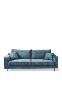 Rivièra Maison Rivièra Maison - Kendall Sofa 3,5 Seater, velvet, petrol - Kleur: Blau