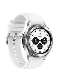 Samsung Galaxy Watch4 Classic, Smartwatch silber, 42 mm, LTE Display: 3 cm (1,2 Zoll) Kommunikation: Bluetooth 5.0, NFC, WLAN 802.11 b, WLAN 802.11 a, WLAN 802.11 g, WLAN 802.11 n Touchscreen: mit Touchscreen