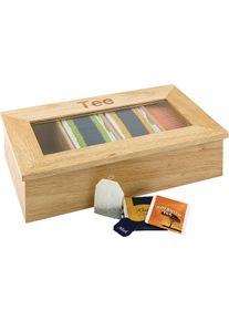APS Teebox, Holz, (1-tlg), mit Sichtfenster, für 120 Teebeutel, braun