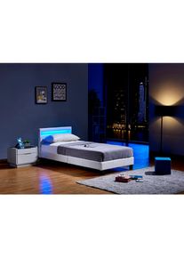 Home Deluxe LED Bett Astro 90x200, weiß