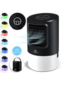 Kesser® 4in1 Mobile Klimaanlage Mini Klimagerät mit 7 Farben LED Farben Ventilator Wassertank Timer 3 Stufen Ionisator Luftbefeuchter Luftkühler Klein Tragbare