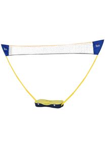 HOMCOM Badmintonnetz mit 4 Schlägern gelb, blau 280 x 33 x 157 cm (BxTxH) Volleyballnetz Federballnetz mit Badmintonschläger