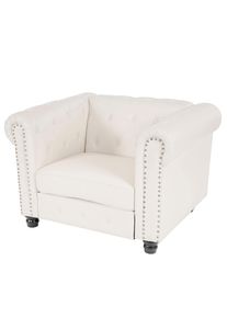 MCW Luxus Sessel Loungesessel Relaxsessel Chesterfield Edinburgh ~ runde Füße, weiß