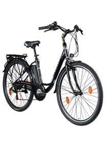 Zündapp Zündapp Z505 28 Zoll E-Bike Citybike Pedelec 700c Tiefeinsteiger Damenfahrrad Heckantrieb... 48 cm, schwarz/blau