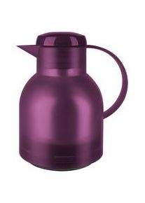 Emsa SAMBA Isolierkanne, 1 Liter aubergine, QUICK PRESS Verschluss Material: Polypropylen (PP) / Glas, Mattiert Geeignet für: Heiße und kalte Getränke Fassungsvermögen: 1 Liter