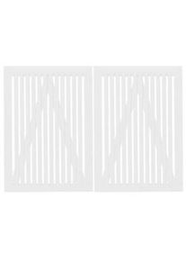 Holz Doppeltor Sichtschutz Sendai in der Größe 200 x 140 cm in Weiß