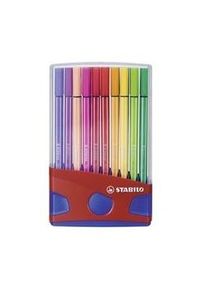 Premium-Filzstift - Stabilo Pen 68 ColorParade - 20er Tischset in rot/blau - mit 20 verschiedenen Farben