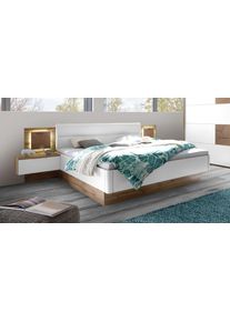 Betten Duscher Bett mit Nachttischen Caribea Bettgestell 180x200 cm weiß Doppelbett