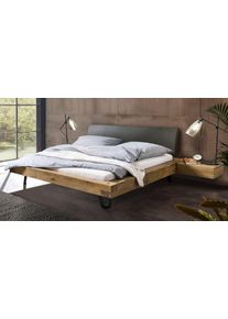 Betten Duscher Bett Anes Massivholzbett stabil 140x200 cm Wildeiche natur, Einzelbett