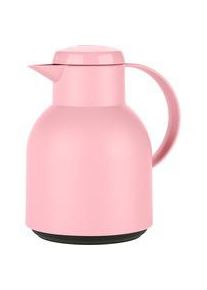 Emsa SAMBA Isolierkanne, 1 Liter rosa, QUICK PRESS Verschluss Material: Polypropylen (PP) / Glas, Mattiert Geeignet für: Heiße und kalte Getränke Fassungsvermögen: 1 Liter