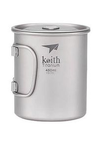 Keith Titanium Titan Becher mit Klappgriff und Deckel 450 ml