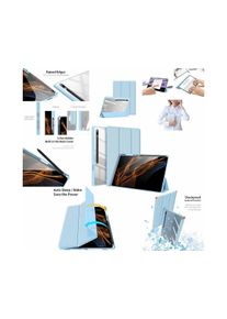 Wigento Tablet-Hülle »Für Samsung Galaxy Tab S8 Ultra Tasche Blau Hülle Etuis Design Acryl Smart Cover Case Schutz Kappe aufstellen«