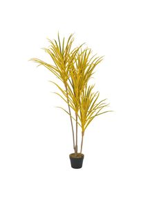 vidaXL Künstliche Pflanze Dracaena mit Topf Gelb 125 cm