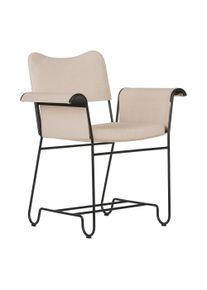 Gubi - Tropique Dining Chair Gestell schwarz - beige/Stoff Udine Limonta 12 Beige/BxHxT 71x86x58cm/Sitzkissen H5cm/Gestell Edelstahl klassisch schwarz