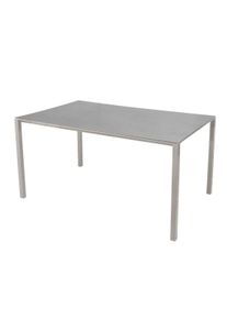 Cane-Line - Pure Gartentisch 150x90cm - betongrau, taupe/Tischplatte Keramik/Gestell Aluminium pulverbeschichtet schwarz/LxBxH 150x90x73cm