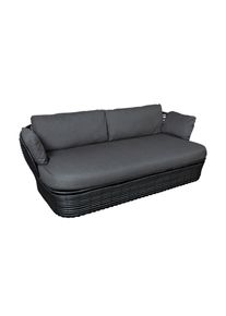 Cane-Line - Basket 2-Sitzer Outdoor Sofa - grau, graphit/Stoff Cane-Line Airtouch/Gestell Cane-Line Weave/BxHxT 201x70x100cm