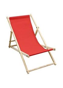 ECD Germany Liegestuhl klappbar aus Holz 3 Liegepositionen bis 120 kg Rot