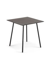 Kave Home Mathis Tisch Zementfaser und Stahlbeine mit schwarzem Finish 75 x 75 cm