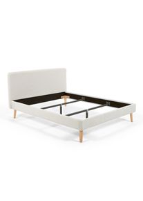 Kave Home Dyla Bezug für Bett im Lammfell-Stil weiß 160 x 200 cm