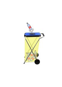 BigDean Müllsackständer »SwingFix BLAU 120L − Müllbeutelhalter Blauer Gelber Sack Ständer Mülleimer Müllbeutelständer Müllsackhalter mit Rollen & Flascheneinwurf«