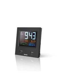 Hama "Dual-USB" Radio Alarm Clock with LED Colour Display and USB Charg. Func. - schwarz