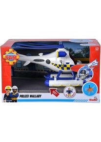 Simba Spielzeug-Hubschrauber Feuerwehrmann Sam, Polizei Wallaby, mit Licht- und Soundeffekten, blau|weiß