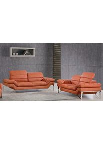 JVmoebel Sofa »Sofagarnitur Leder Set 3+2 (ohne Sessel) Couch Sitz Polster Garnitur 994