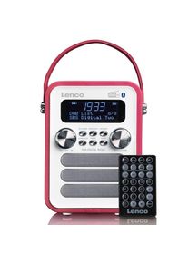 Lenco PDR-051PKWH Tragbares DAB+ FM-Radio mit BT, AUX, pink