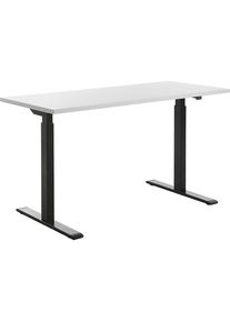 Topstar Schreibtisch, elektrisch höhenverstellbar, BxT 1400 x 600 mm, Platte weiß, Gestell schwarz