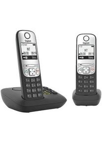 Schnurloses Telefon mit Anrufbeantworter »A690A Duo« schwarz schwarz, Gigaset