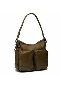 The Chesterfield Brand Washed Nitra Schultertasche Leder 29 cm olive green