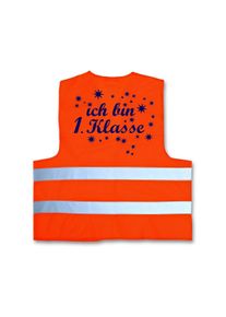 coole-fun-t-shirts Schulranzen »Ich bin 1. Klasse ! Kinder Warnweste zur Einschulung Schulanfang ABC Schützen Gr. XS 120-140 cm oder S 152-160 cm Sicherheitsweste Neongelb und orange«