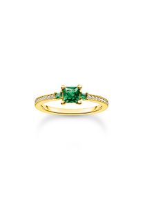 Thomas Sabo Ring mit grünen und weißen Steinen gold