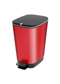 Keter KIS CHIC Bin Abfallbehälter, Maße: 26,5 x 40,5 x 45 cm, Farbe: Rot
