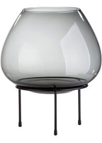 Gilde Bodenwindlicht »Vitu, Weihnachtsdeko« (1 St), aus Glas mit dreibeinigem Metallständer, schwarz