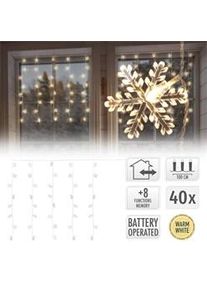 ECD Germany Weihnachtslichterkette LED Lichtervorhang mit 40 Warmweiße LEDs 100 cm inkl. Timer