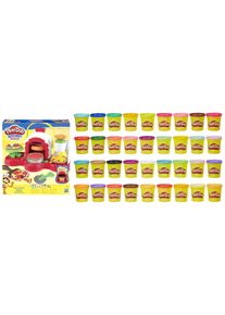 Play-Doh 36 Mega Pack, Knete für kreatives Spielen, für Kinder ab 2 Jahren 36834 Mehrfarbig 36er Pack & - E4576EU4 Pizzaofen, mit 5 Dosen Play-Doh in verschiedenen Farben, Knete