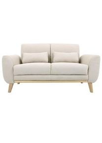 Miliboo Design-Sofa 2 Plätze Stoff naturfarben und Eichenbeine EKTOR