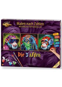 Schipper Malen nach Zahlen »Meisterklasse Triptychon - Die 3 Affen«, Made in Germany, bunt