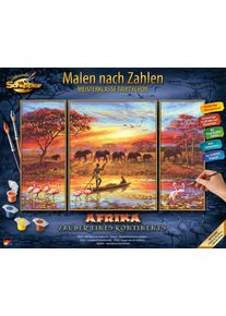 Schipper Malen nach Zahlen »Meisterklasse Triptychon - Afrika, Zauber eines Kontinentes«, Made in Germany, bunt