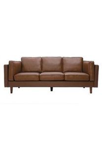 Miliboo 3-Sitzer-Sofa aus braunem Leder BRADLEY - Büffelleder