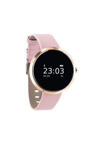 X-Watch PRO SIONA XW FIT (54010) Smartwatch Metall Echtleder, 185 mm x 18 mm, Gehäuse: Roségold/Armband: Light Rose