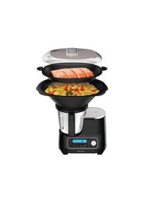 Moulinex HF4568 Click Chef Küchenmaschine mit Kochfunktion schwarz (Rührschüsselkapazität: 3,6 Liter, 1400 Watt)